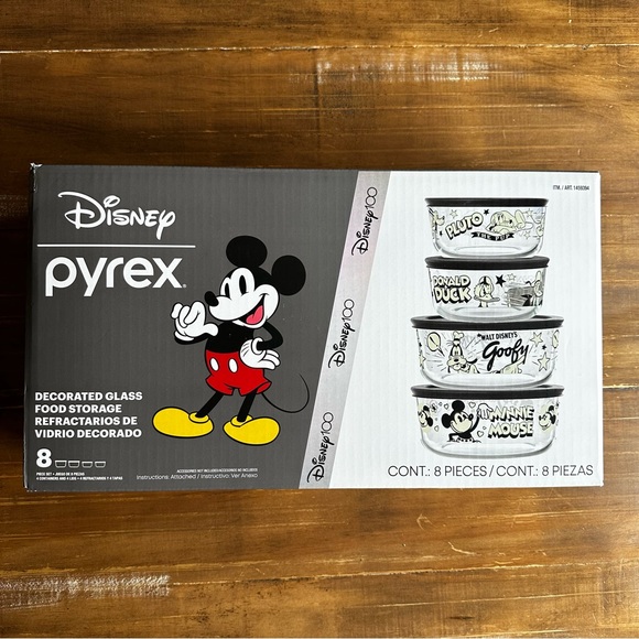 Pyrex | Kitchen | Disney 0 Year Anniversary 8 Pieces Pyrex Glass Food ...